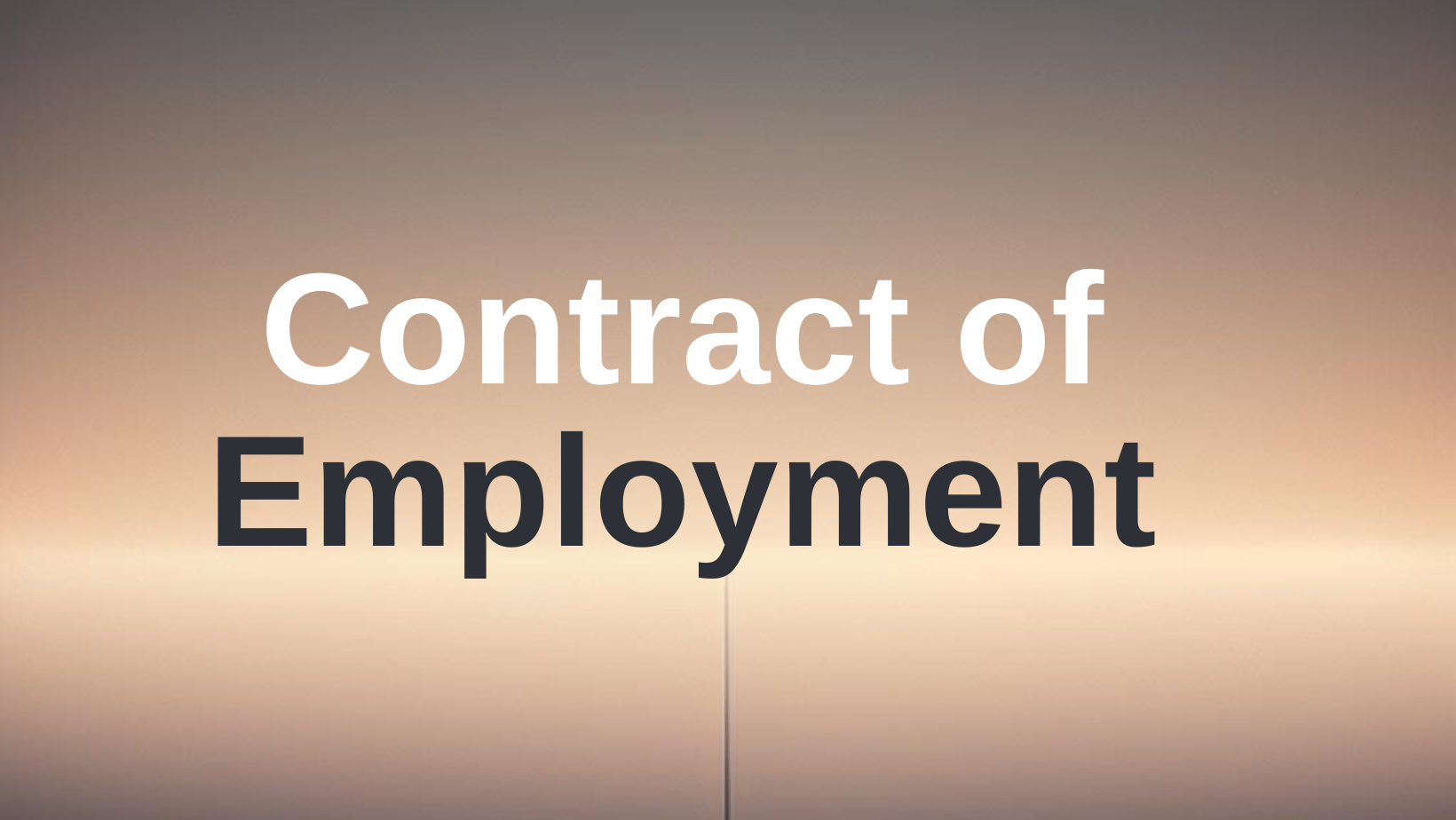 Contract Of Employment